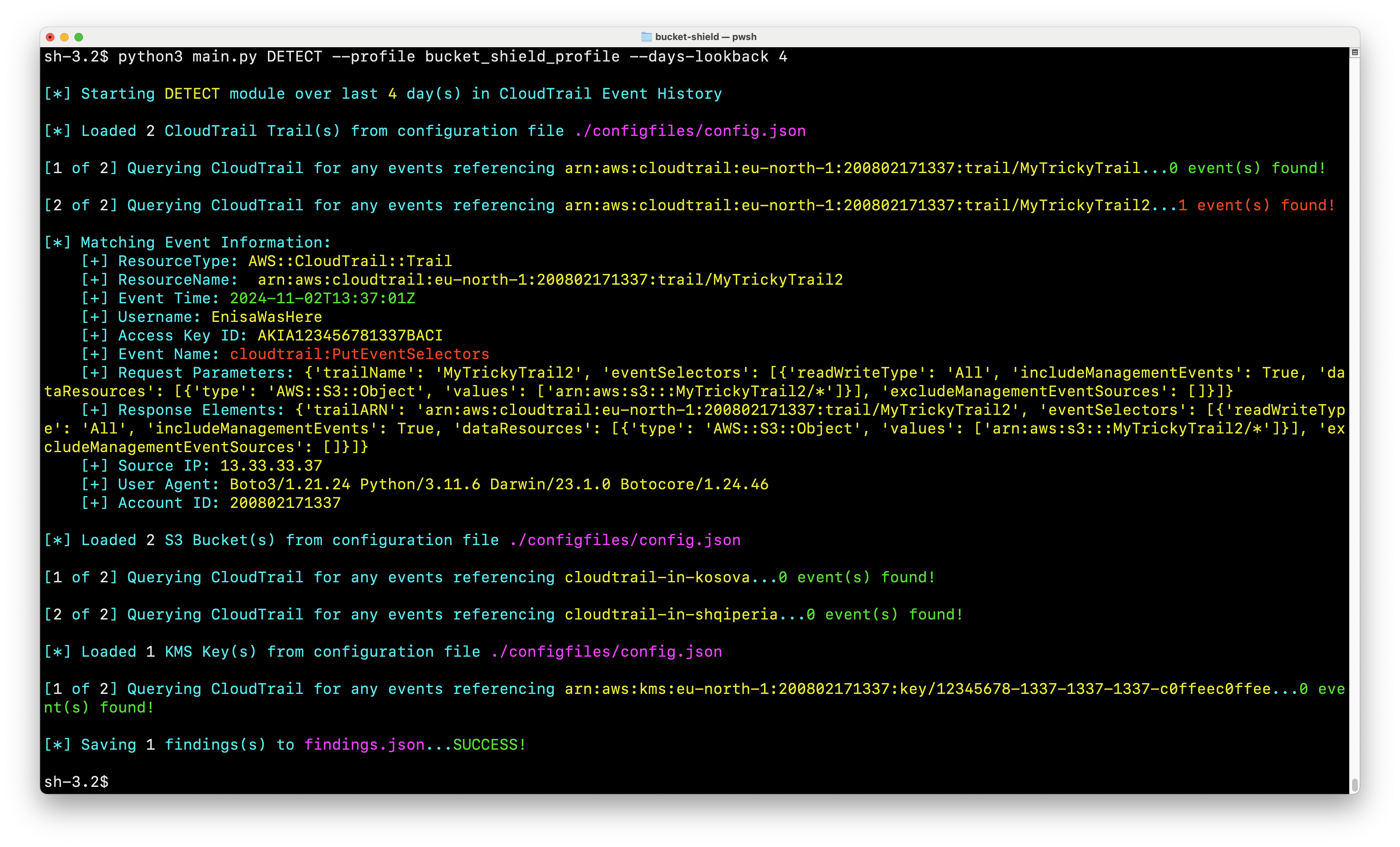 BucketShield is a monitoring and alerting system built for AWS S3 buckets and CloudTrail logs